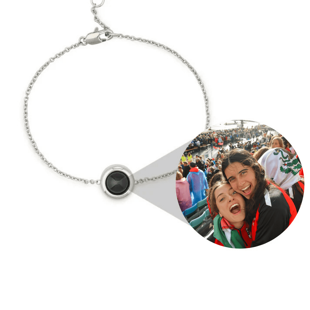 Pulsera con cadena personalizada con foto – Recuerdos de Oro